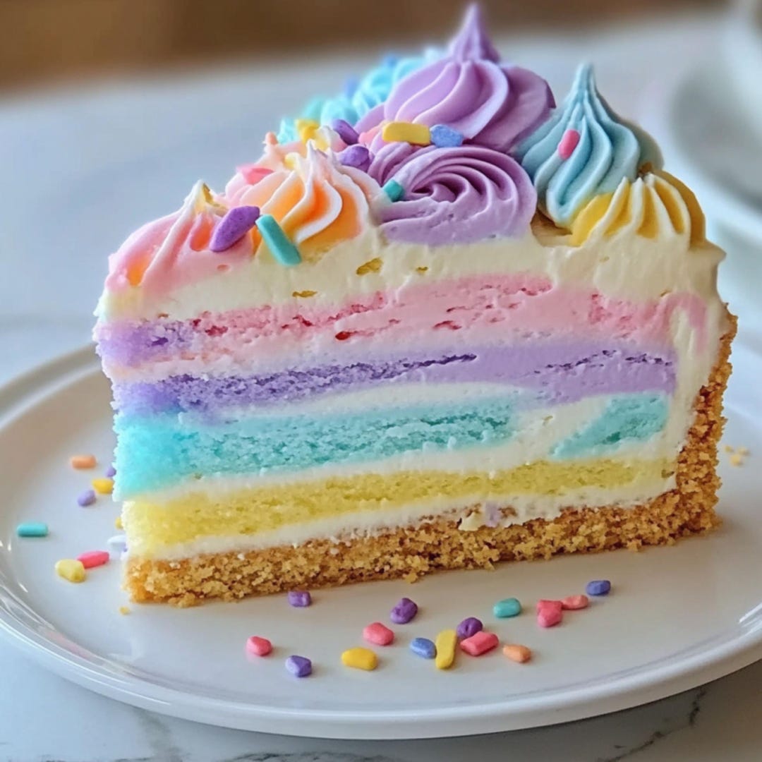 Easter Rainbow Delight Recipe PDF | Colorful Layered Cake Guide ...