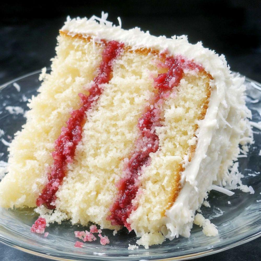 Coconut Cake With Raspberry Filling Recipe PDF - Etsy