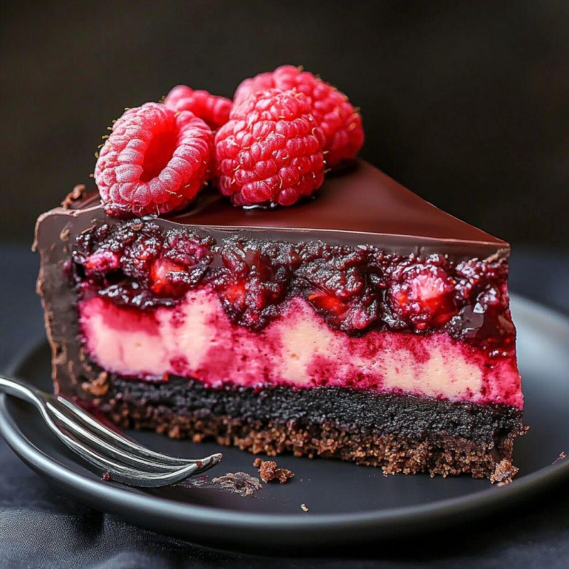 Dark Chocolate Raspberry Ripple Cheesecake Recipe PDF | Instant ...