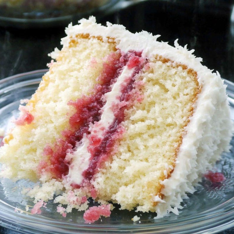 Coconut Cake With Raspberry Filling Recipe PDF - Etsy