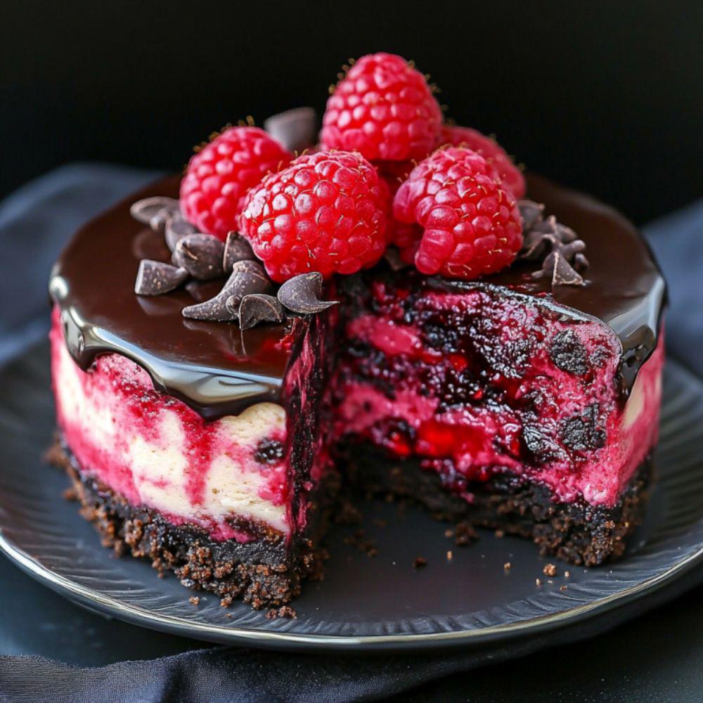 Dark Chocolate Raspberry Ripple Cheesecake Recipe PDF | Instant ...