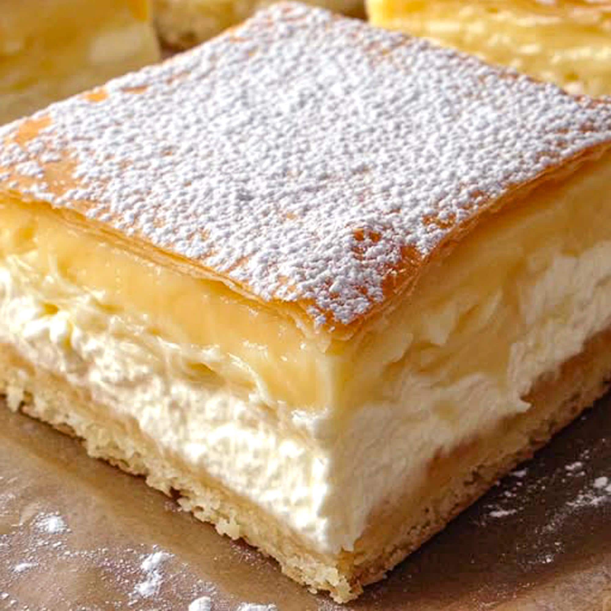 BEST RECIPE for Vanilla Custard Cream Squares | Printable Recipe PDF ...