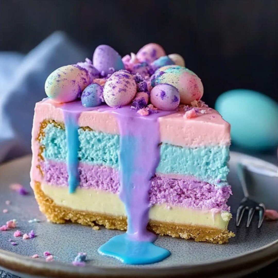 Easter Pastel Dream Cheesecake Recipe PDF - No-bake Spring Dessert ...