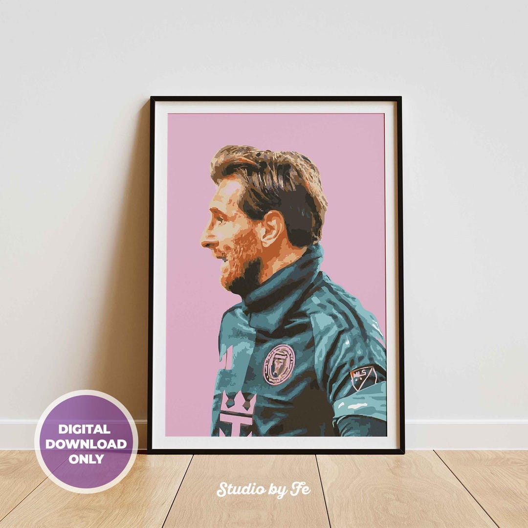 Messi GOAT Miami Printable Wall Art - Etsy