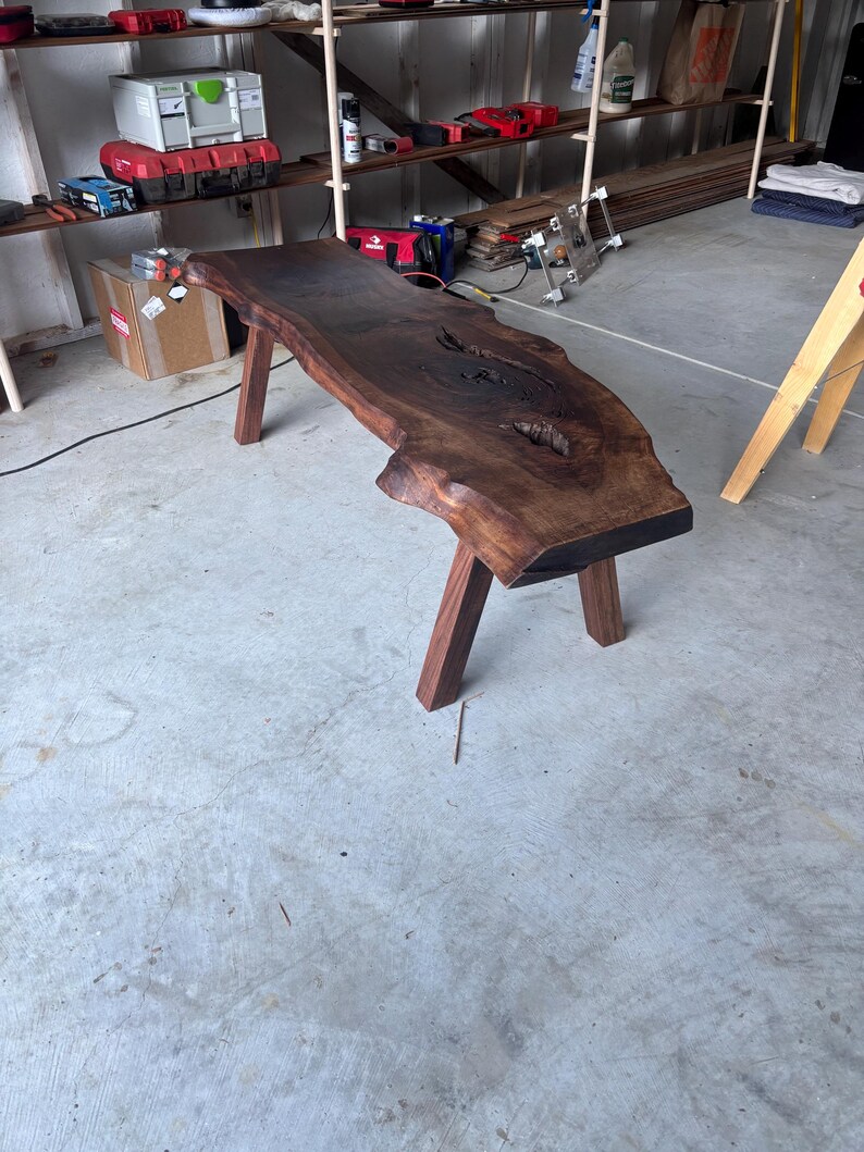 Walnut Bench/ Live Edge - Etsy