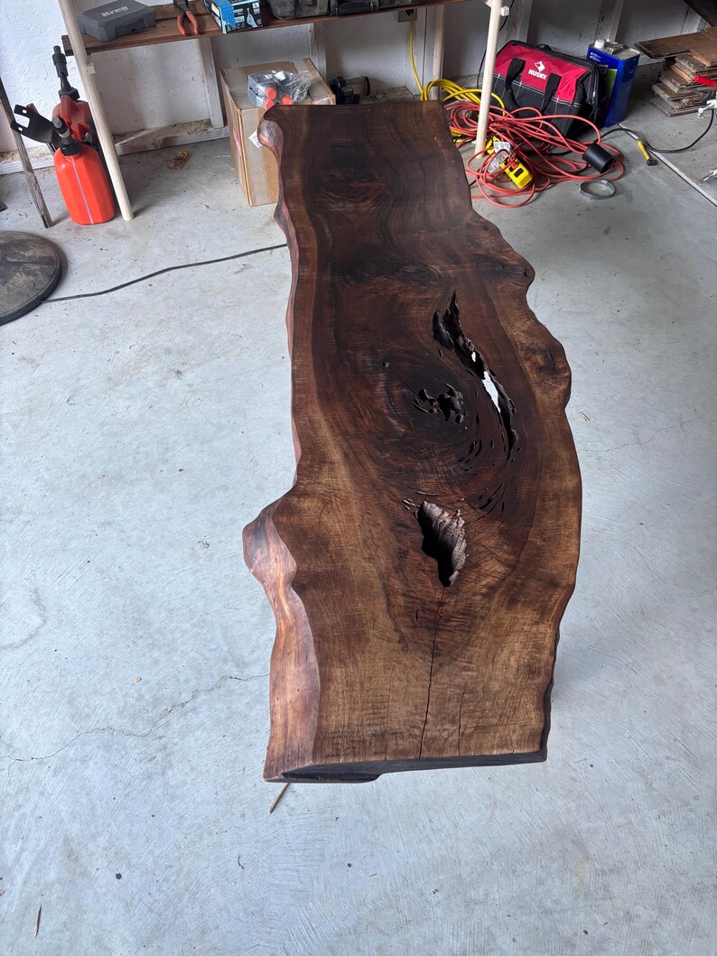 Walnut Bench/ Live Edge - Etsy