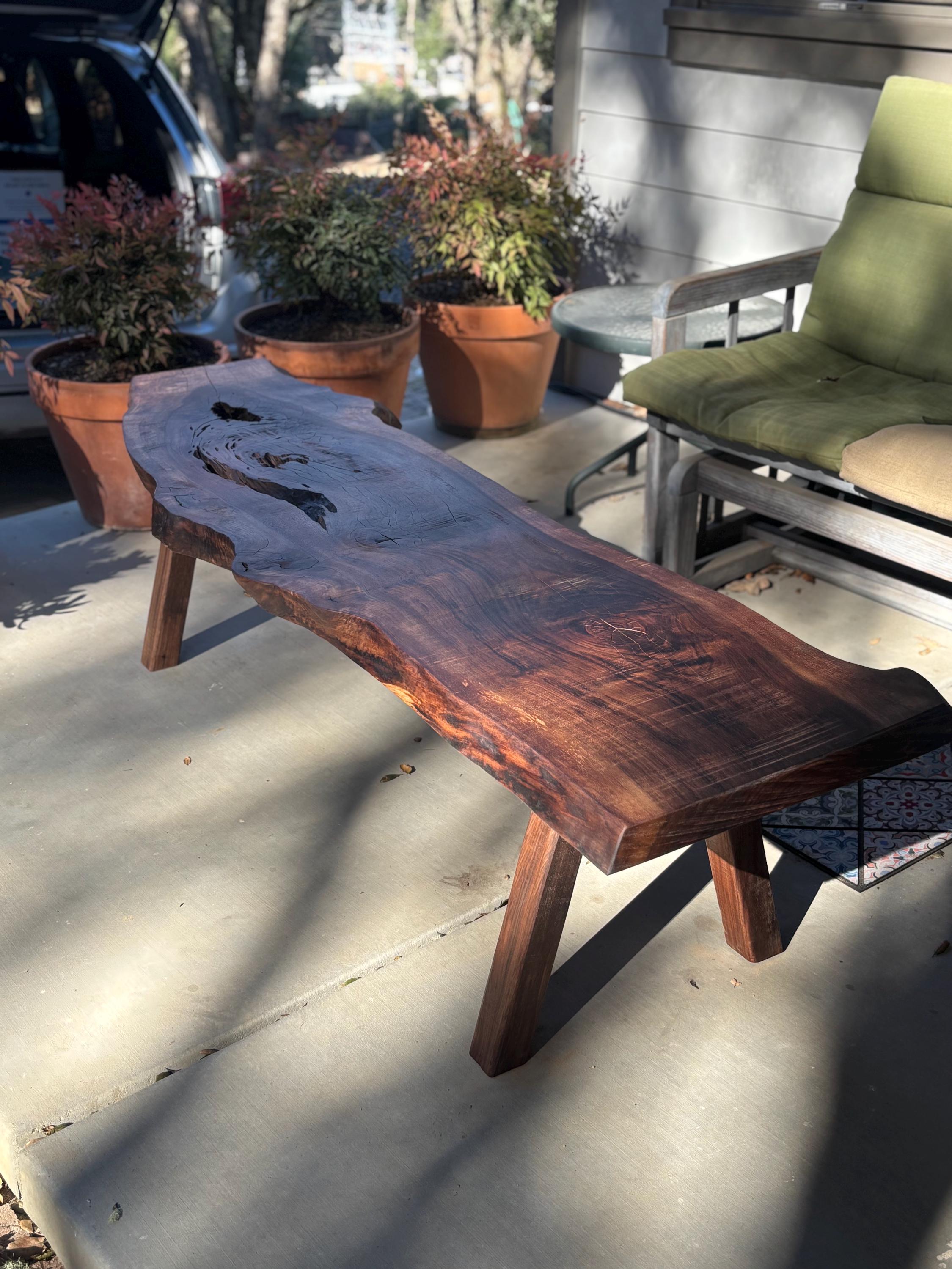 Walnut Bench/ Live Edge - Etsy