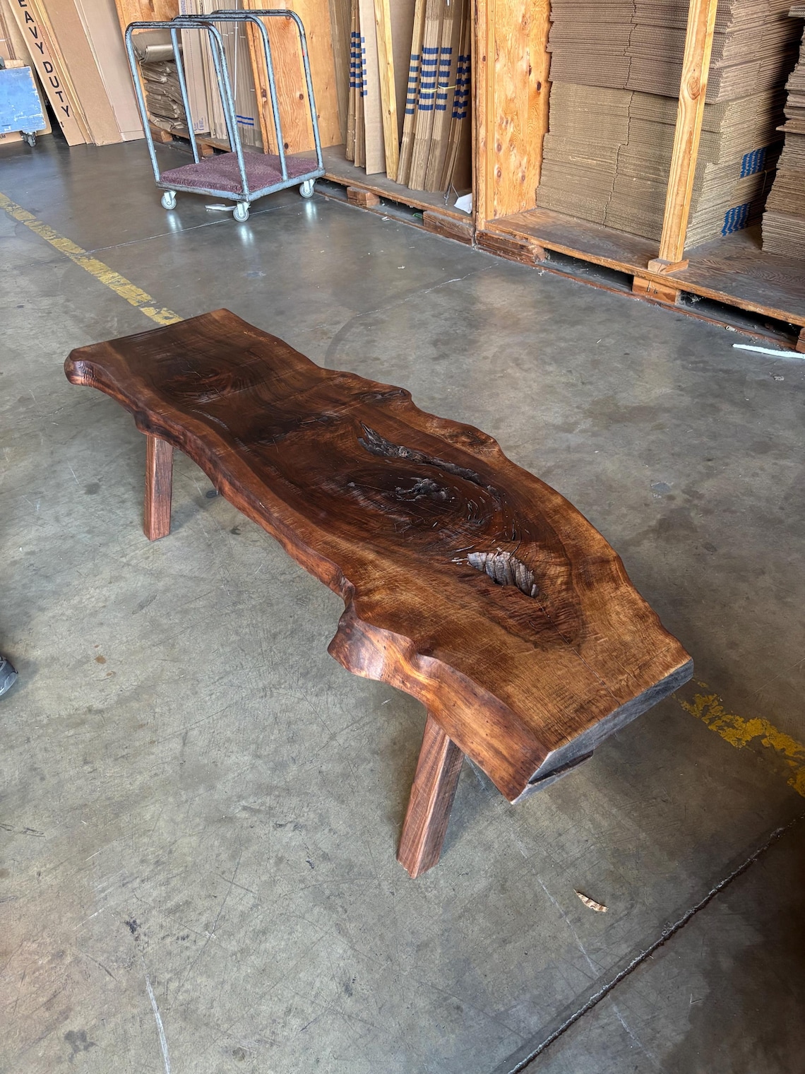 Walnut Bench/ Live Edge - Etsy