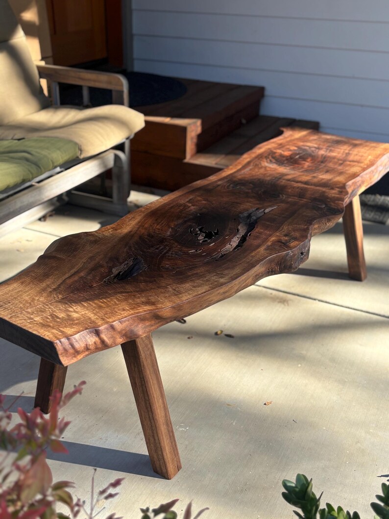 Walnut Bench/ Live Edge - Etsy