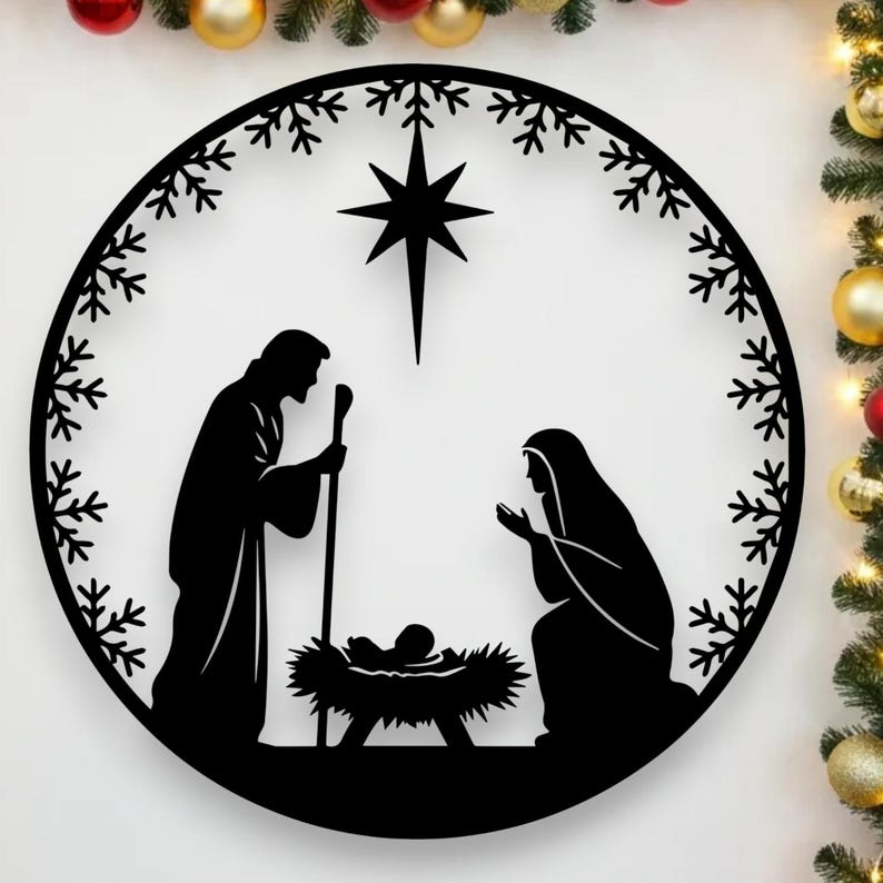 Nativity Scene Metal Wall Art | Holy Family Christmas Wall Decoration ...