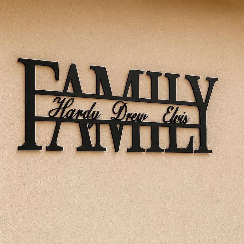 Personalized Family Name Metal Wall Art | Housewarming Gift - Etsy