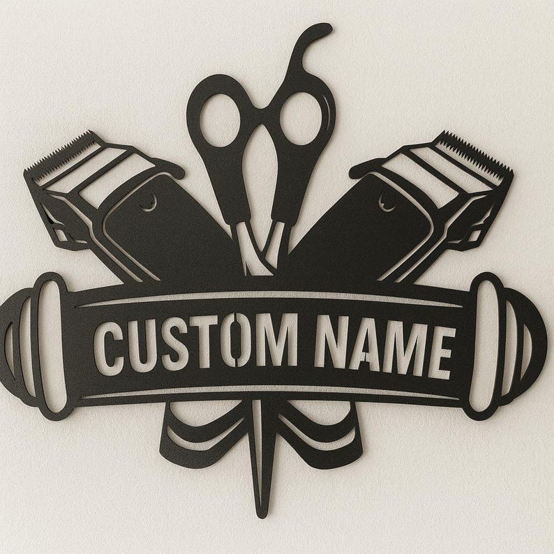 Custom Barber Shop Metal Wall Sign | Personalized Name Salon Decor ...