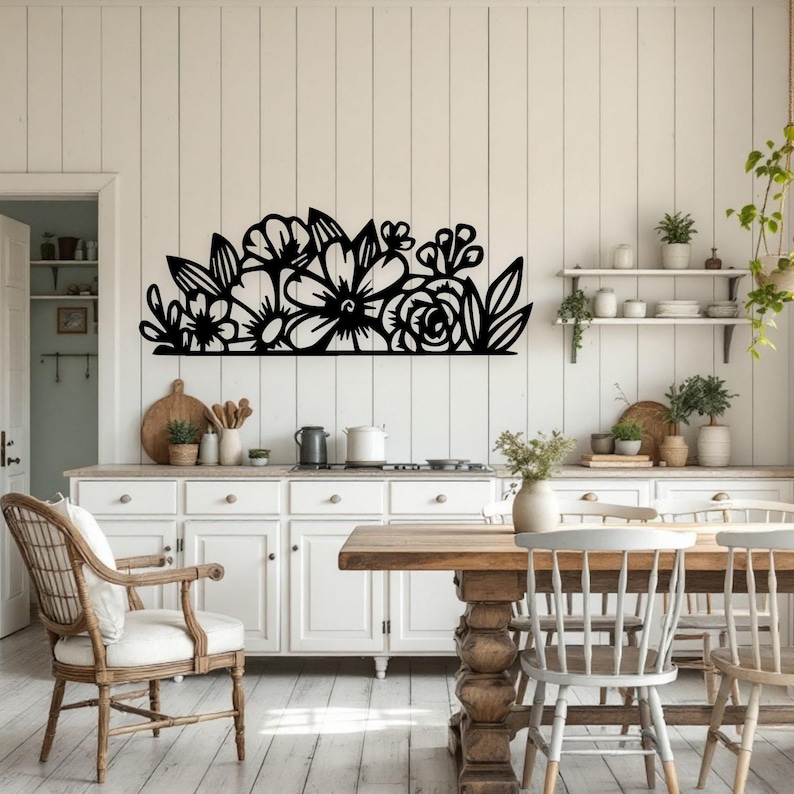 Minimalist Floral Design, Flower Door Frame Accent, Above Bed Flower ...
