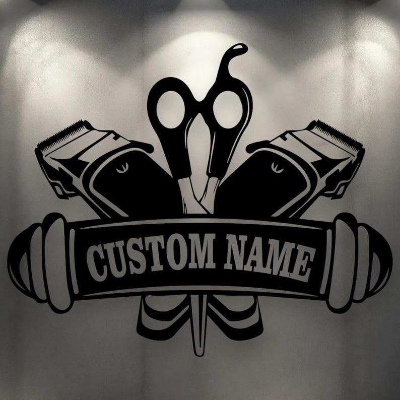 Custom Barber Shop Metal Wall Sign | Personalized Name Salon Decor ...