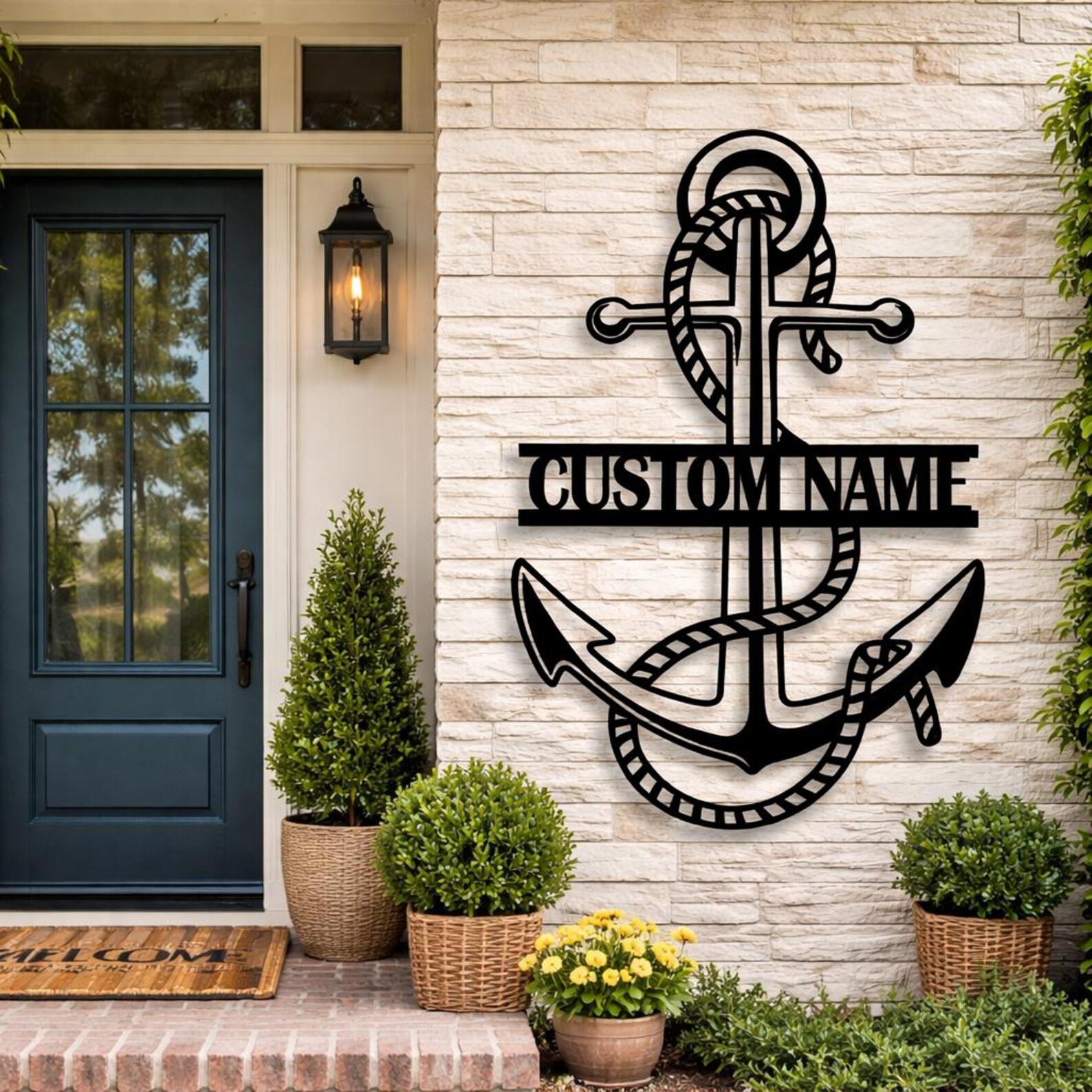 Personalized Anchor Metal Wall Art | Custom Nautical Name Sign | Sea ...