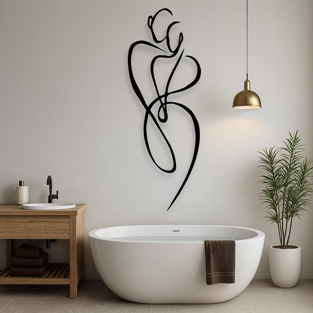Line Art Couple Metal Wall Decor | Modern Minimalist Lovers Design ...