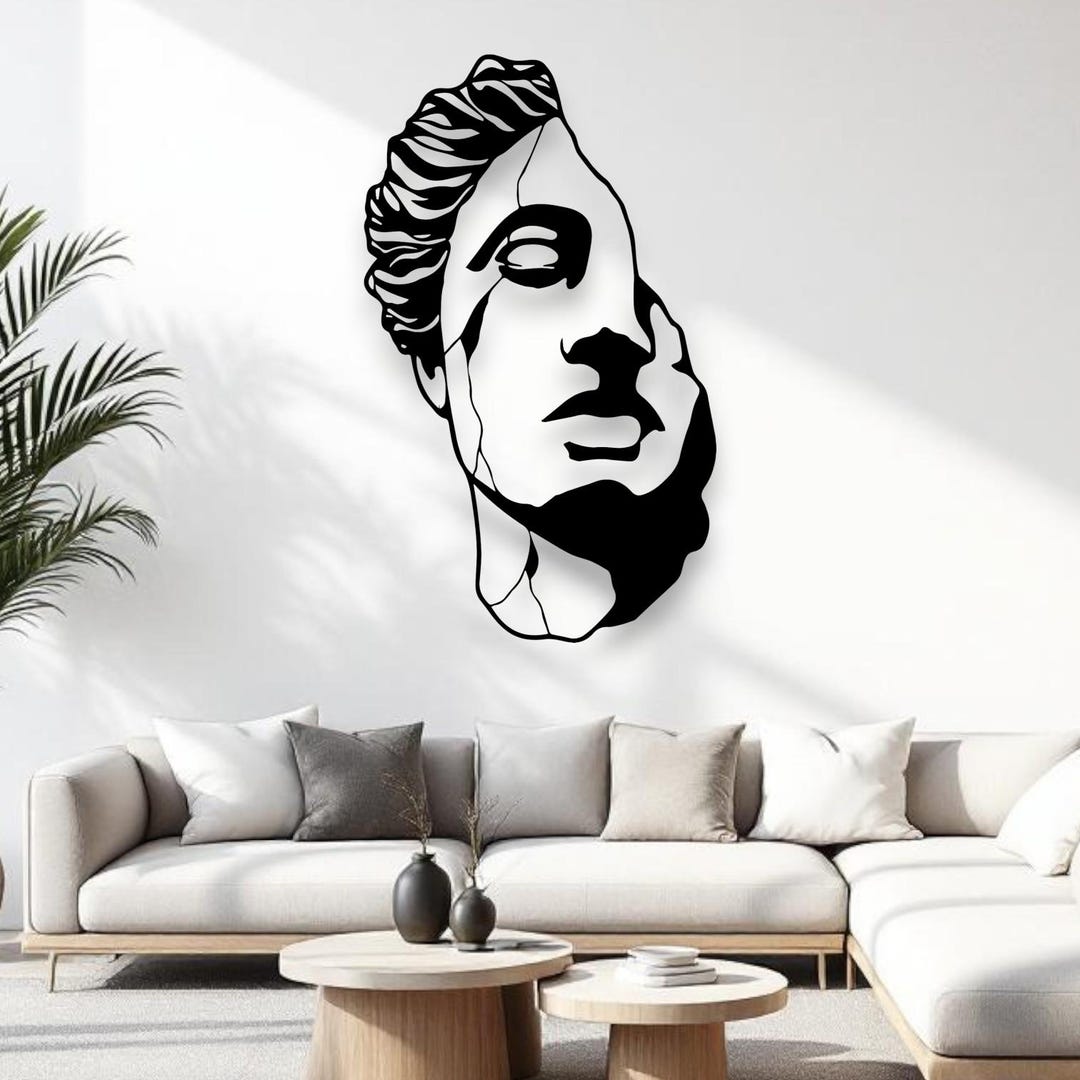 Greek Goddess Inspired Woman Face Metal Wall Art – Abstract Feminine ...