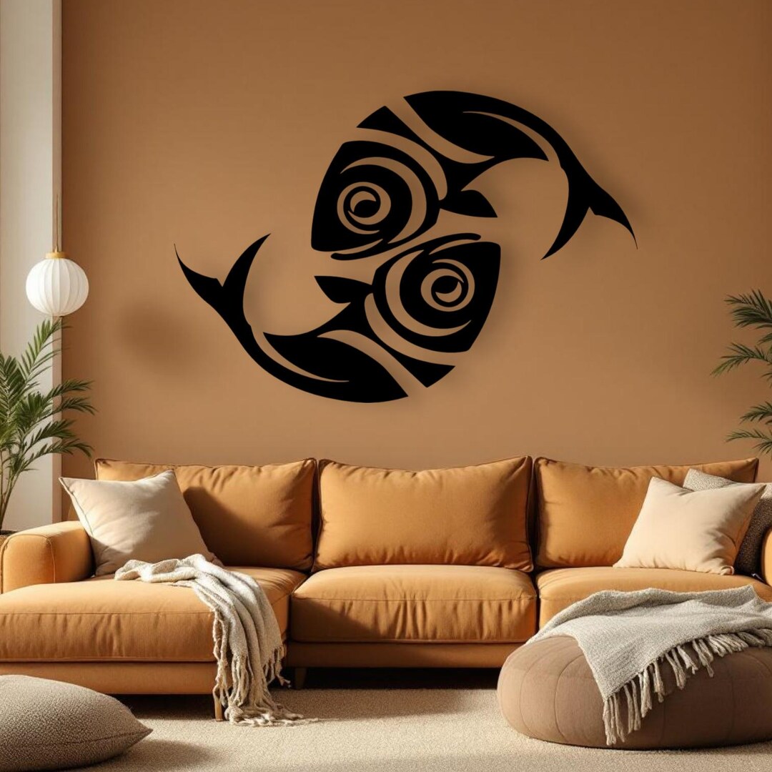 2-piece Fish Metal Wall Art Set – Modern Abstract Fish Wall Décor ...