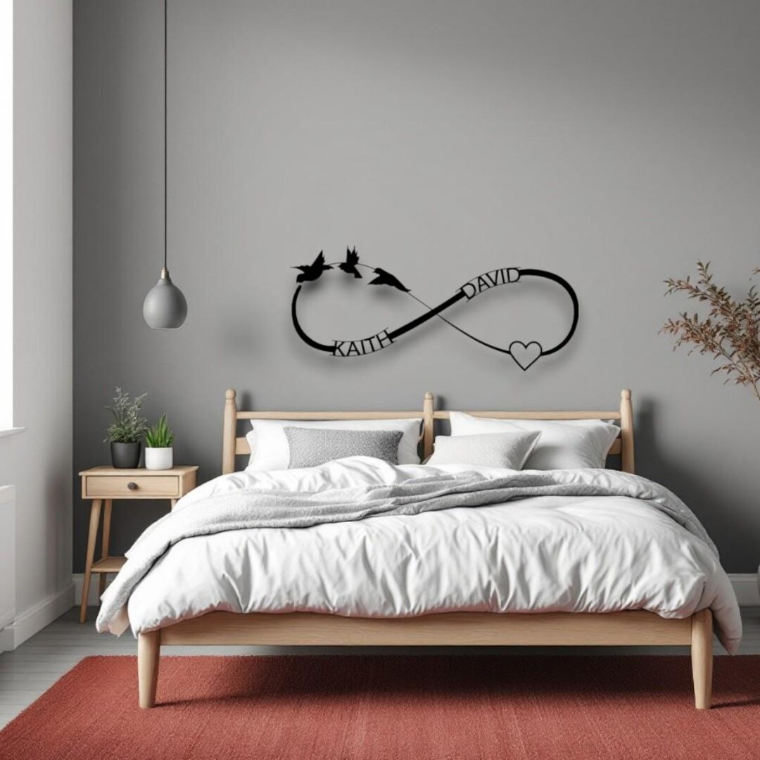 Personalized Infinity Metal Wall Art, Custom Couple Sign, Wedding ...