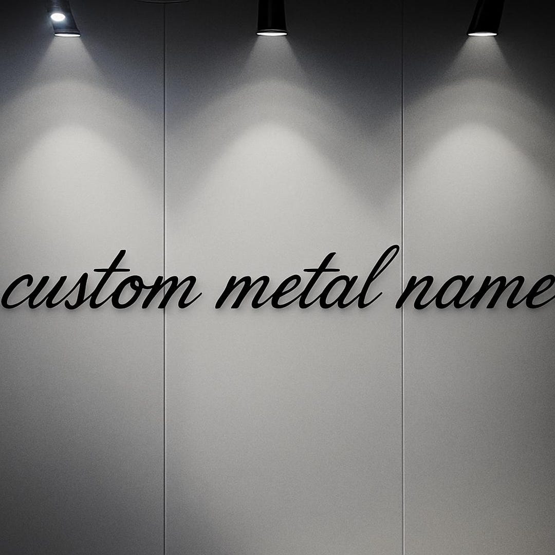 Custom Metal Word, Personalized Wall Decor, Custom Name Script Metal ...