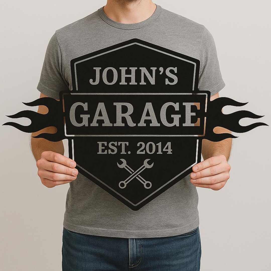 Custom Metal Garage Sign | Personalized Wall Art, Man Cave Decor - Etsy