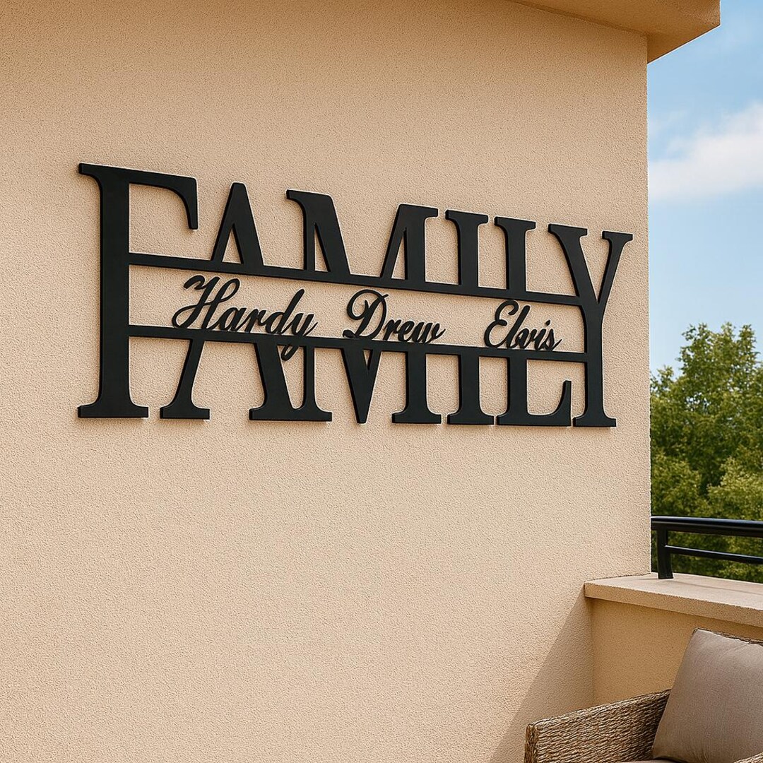 Personalized Family Name Metal Wall Art | Housewarming Gift - Etsy