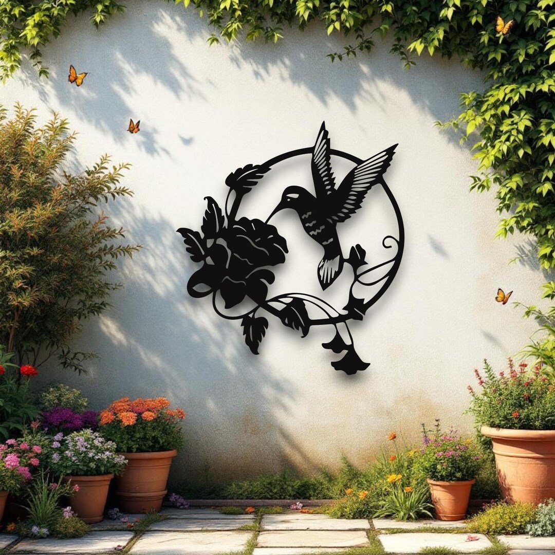 Elegant Bird Bloom Metal Wall Art | Nature-inspired Bird Decor | Indoor ...