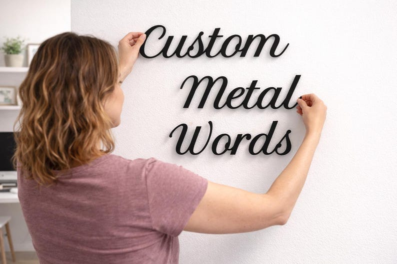 Personalized Metal Letter Wall Art – Custom Cursive Name Sign – Elegant ...