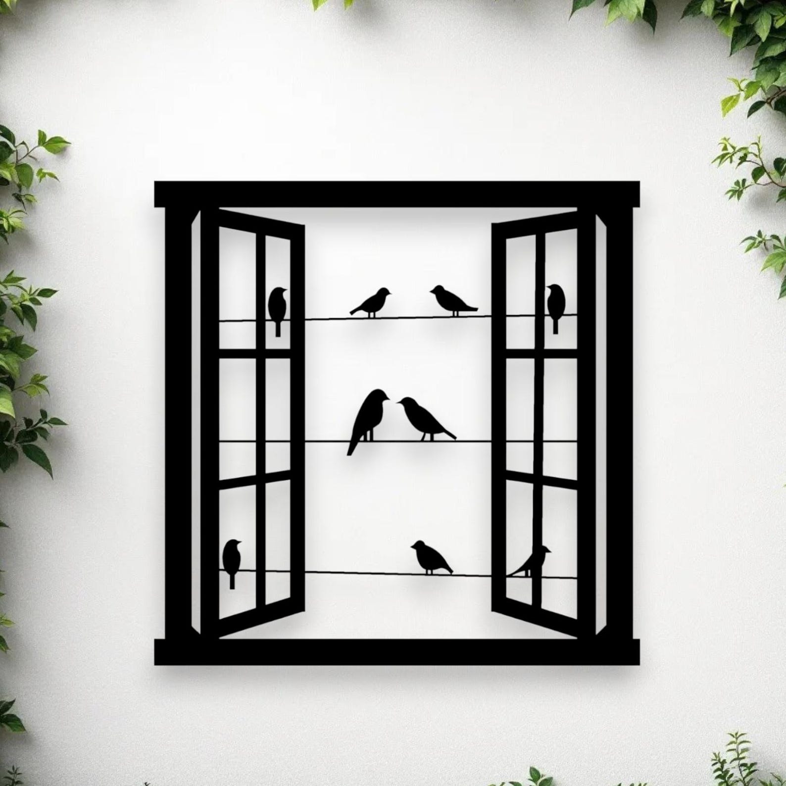 Elegant Bird Window Scene Metal Wall Art – Stylish Nature Lover Gift ...