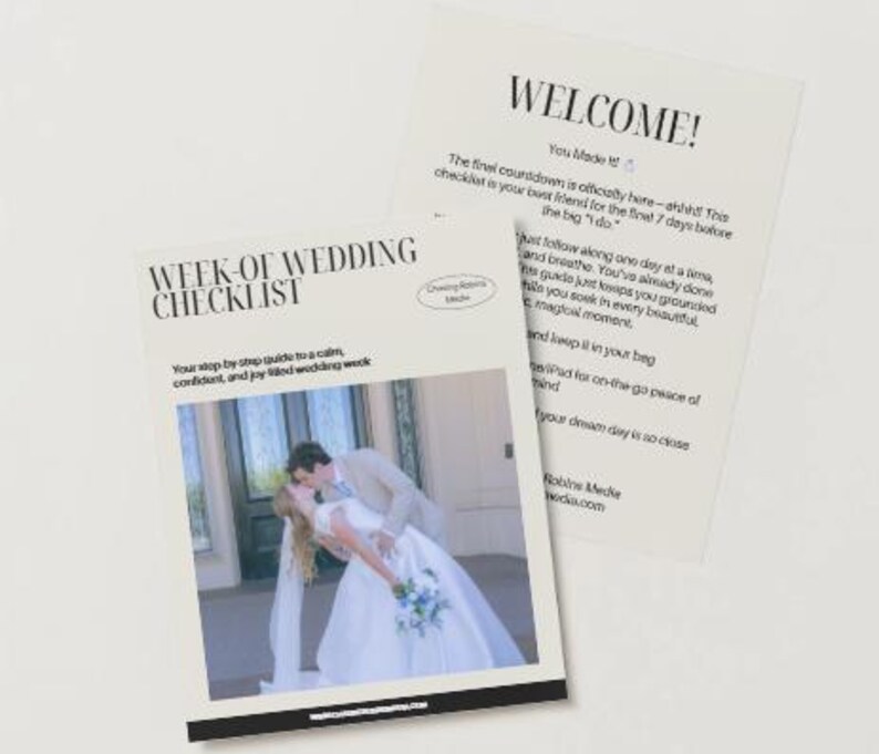 Week-of Wedding Checklist | Printable Bride Organizer | Wedding ...