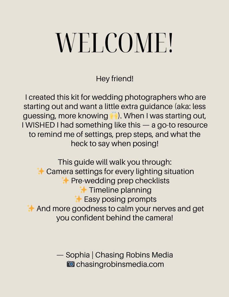 Essential Camera Settings Cheat Sheet for Wedding Photographers | Printable + Mobile Friendly ...