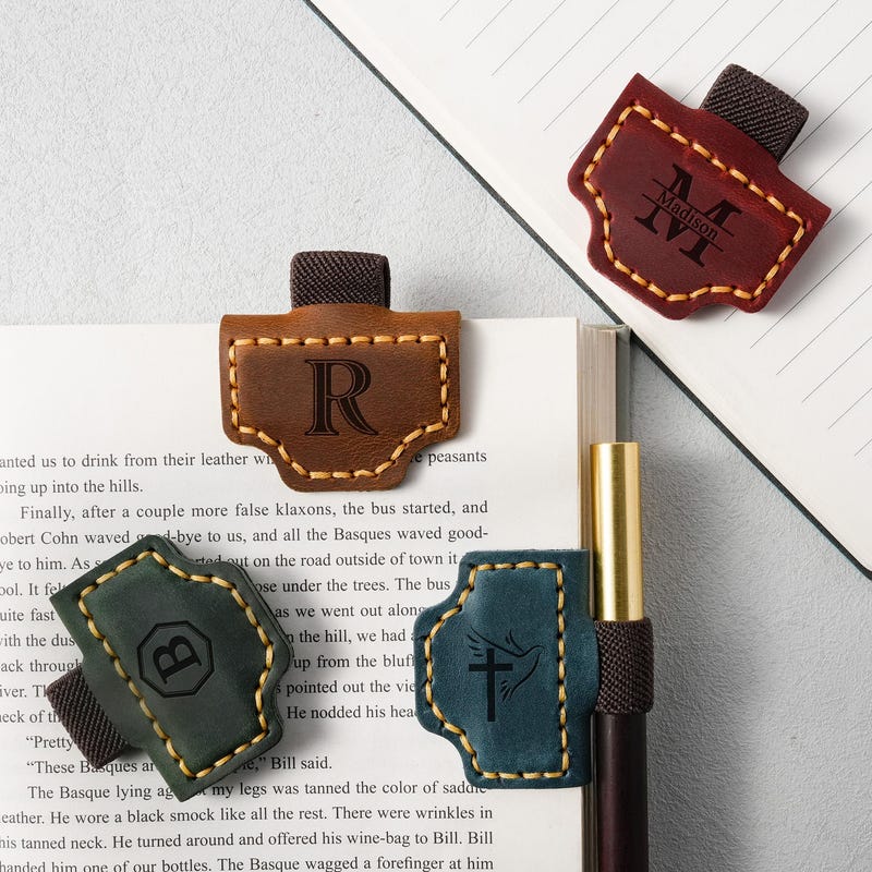 Leather Bookmark Engravable - Etsy