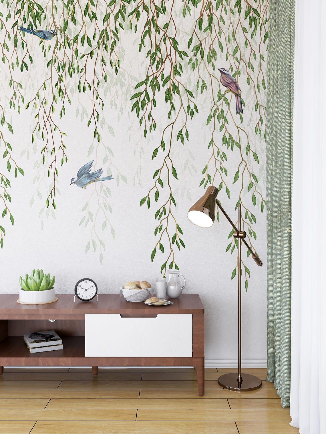 Personalized Willow Tree Wallpaper: Custom Bird Wall Mural - Etsy