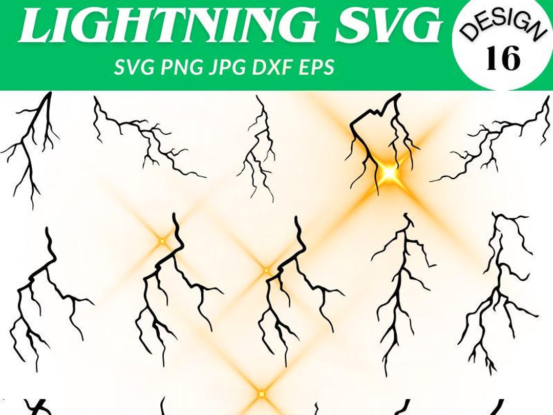 Lightning Svg, White Lightning Bolt, SVG, PNG, Commercial Use, Digital ...