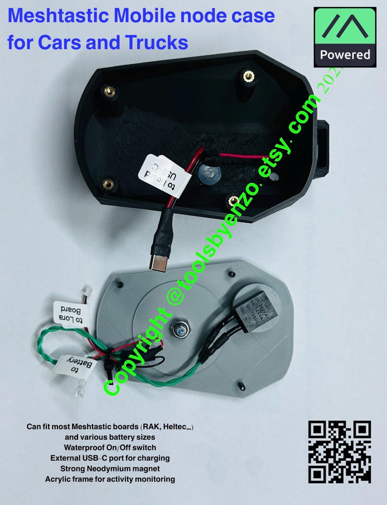 3d-printed Meshtastic Node (kit) for Cars/trucks : Magnetic Mount, USB ...