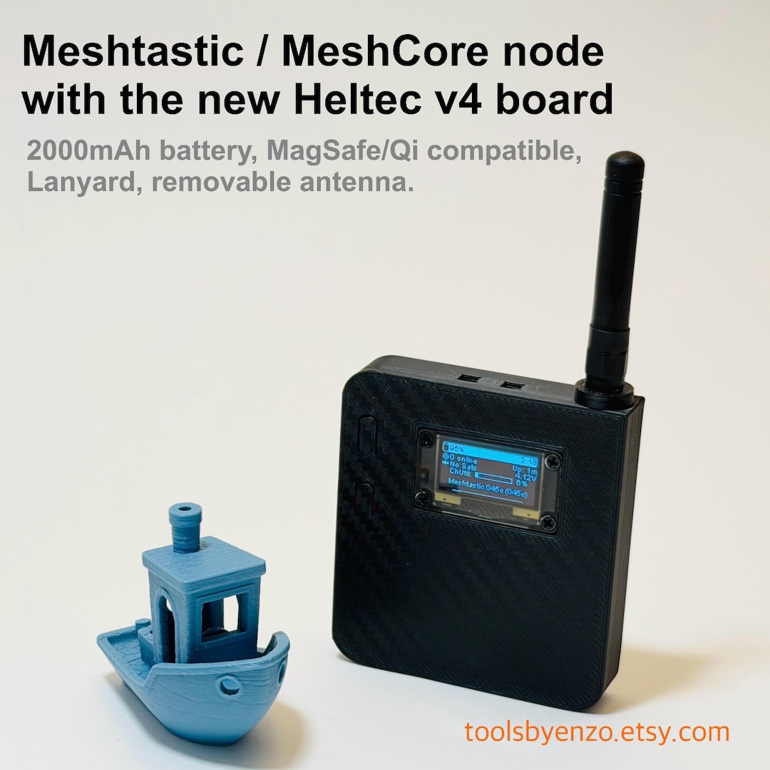 Complete Meshtastic or MeshCore Node - Heltec LoRa v4, MagSafe/Qi ...