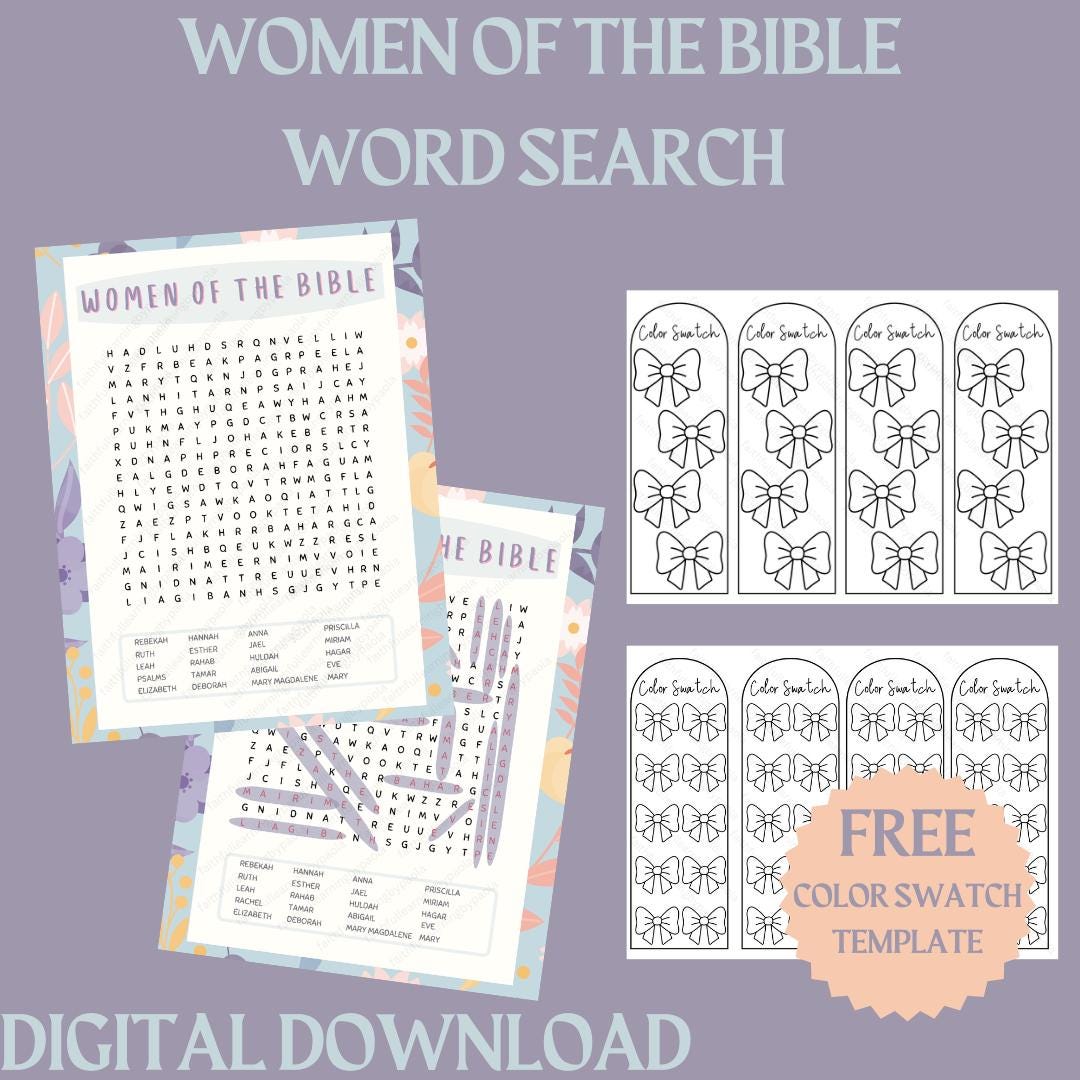 Women of the Bible Word Search, Bible Activities, Digital Word Search ...