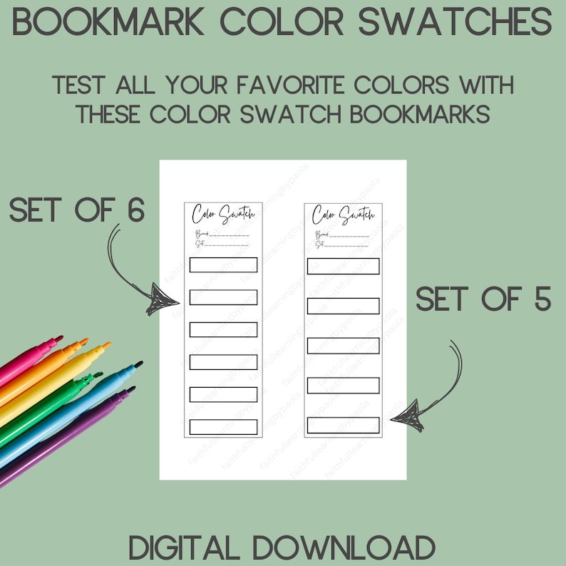 Bookmark Color Swatches, Color Swatch, Digital Color Swatches, Color ...