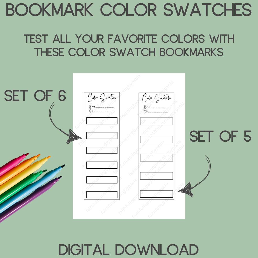Bookmark Color Swatches, Color Swatch, Digital Color Swatches, Color ...