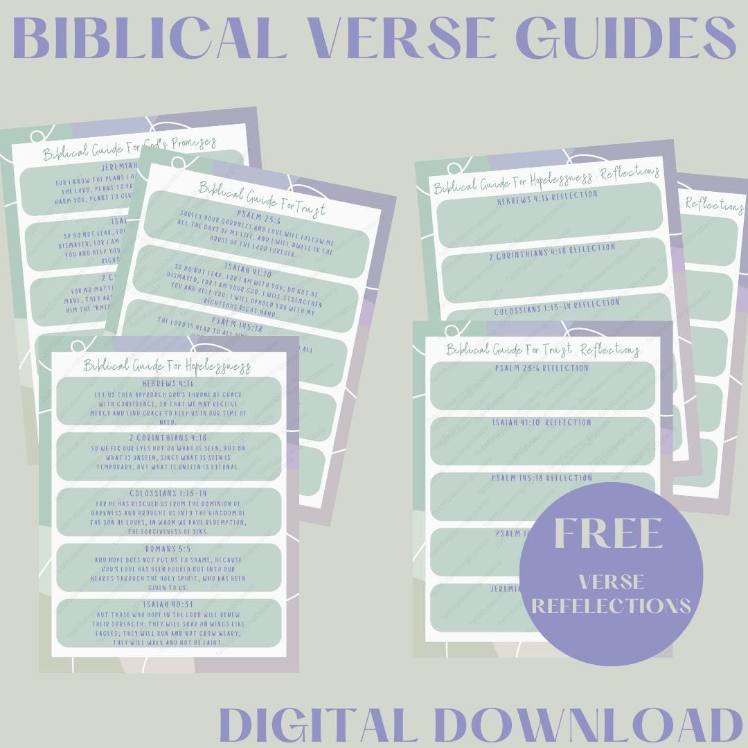 Biblical Verse Guides, Bible Emotions Guide, Digital Bible Verse ...