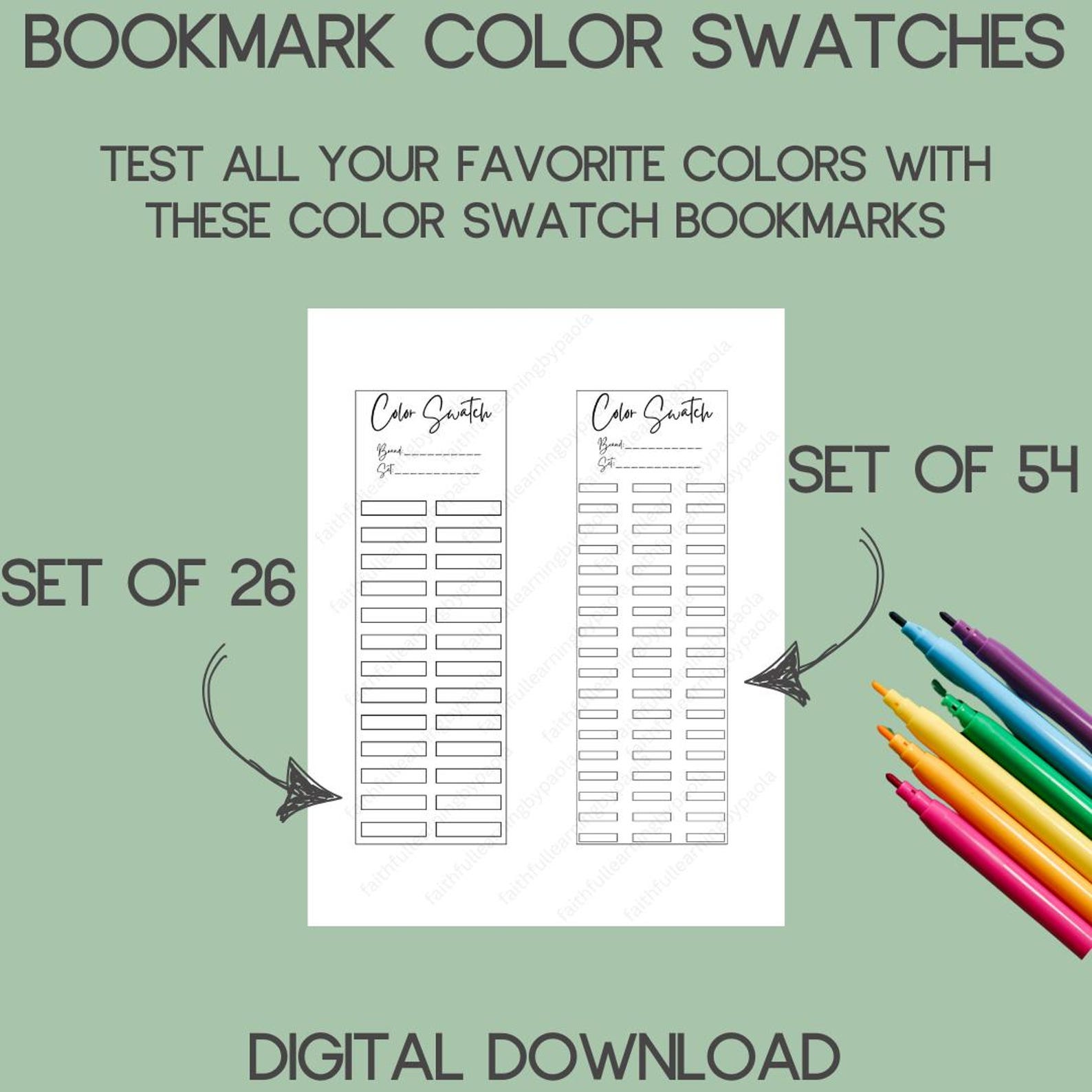 Bookmark Color Swatches, Color Swatch, Digital Color Swatches, Color ...