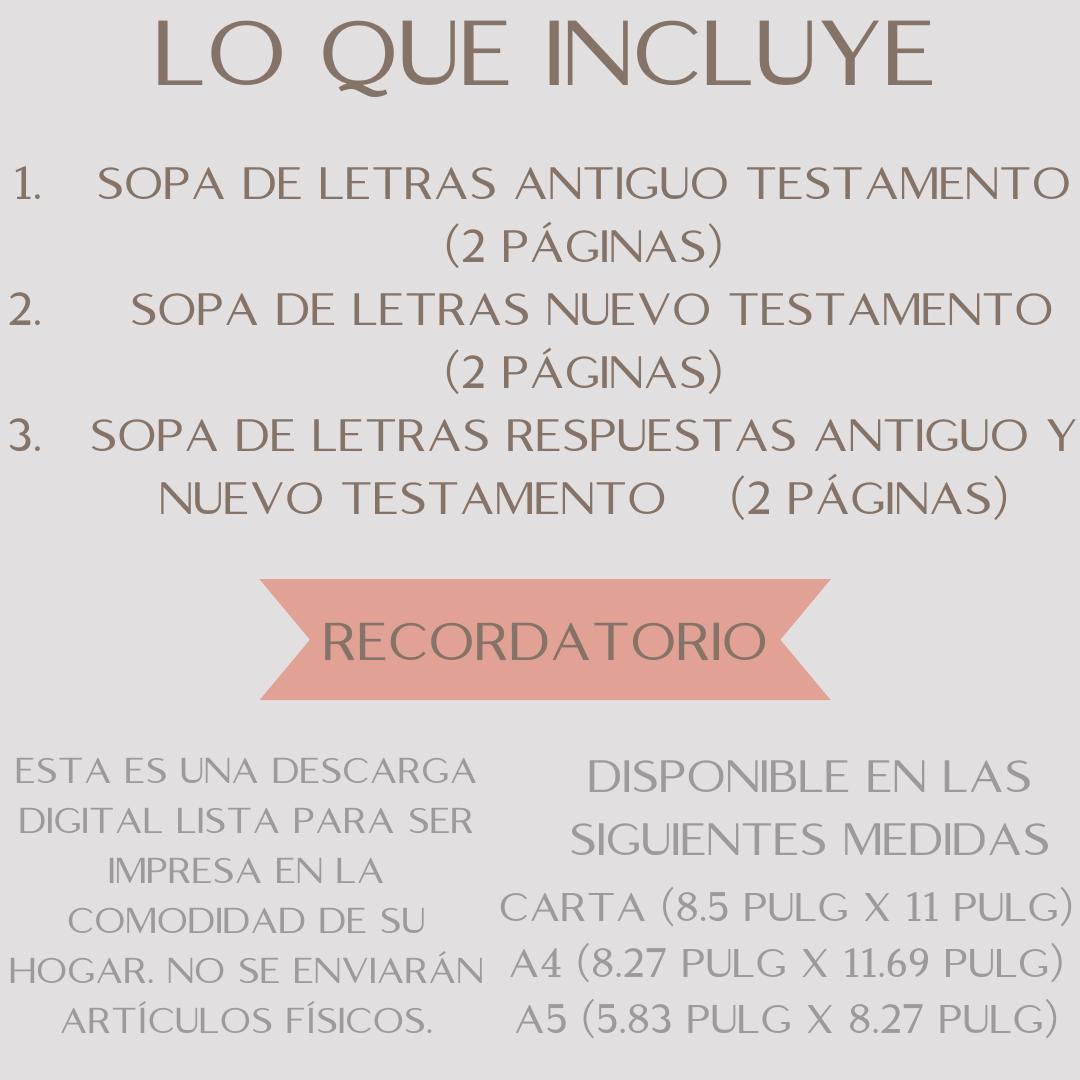 Sopa De Letras Edición Libros De La Biblia, Actividades Para Mujeres ...
