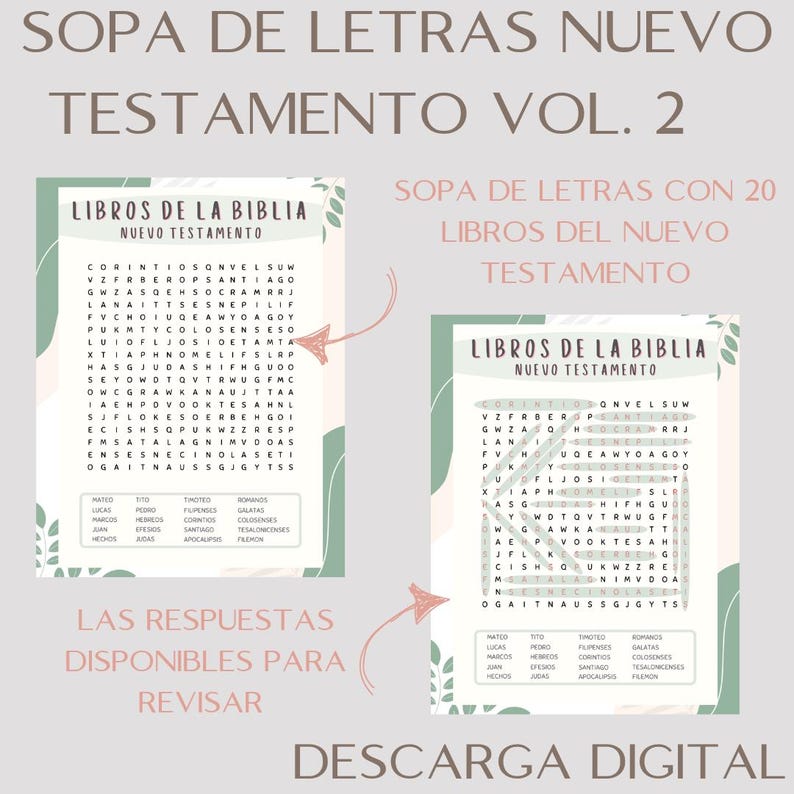 Sopa De Letras Edición Libros De La Biblia, Actividades Para Mujeres ...
