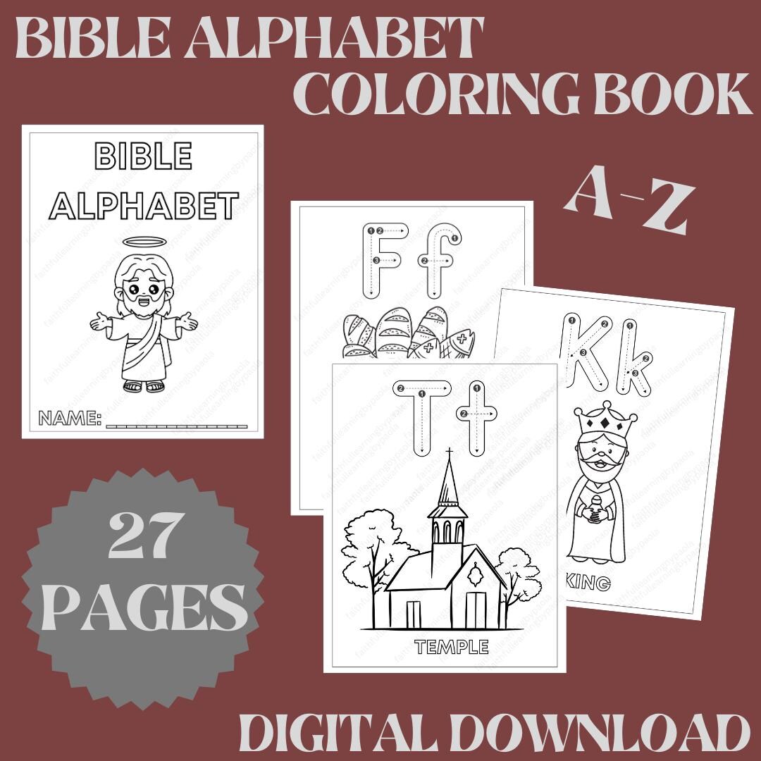 Alphabet Bible Coloring Book, Bible Activities, Children Bible ...