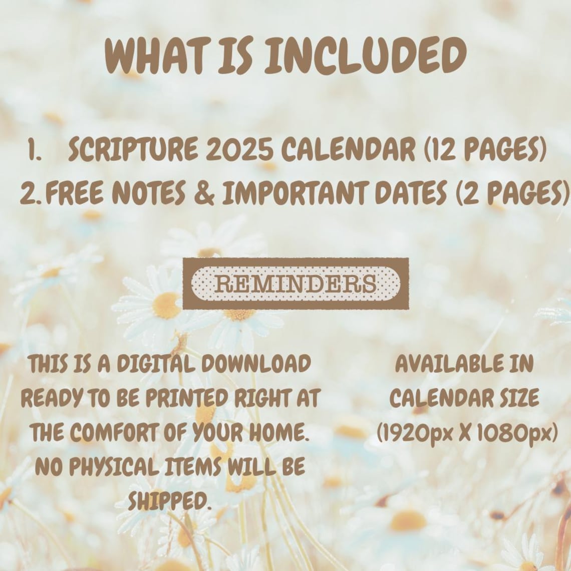 2025 Bible Calendar, 2025 Scripture Calendar, 2025 Digital Calendar ...