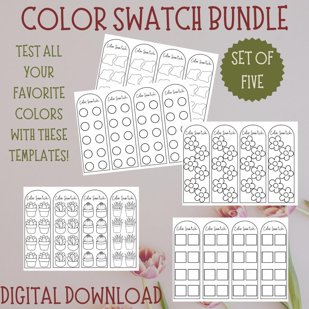 Color Swatch Bundle, Set of Color Swatches, Printable Color Swatches ...