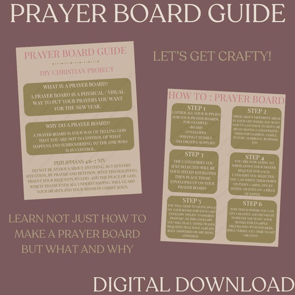 Prayer Board Guide, How to Prayer Board, Christian DIY Project, Digital ...