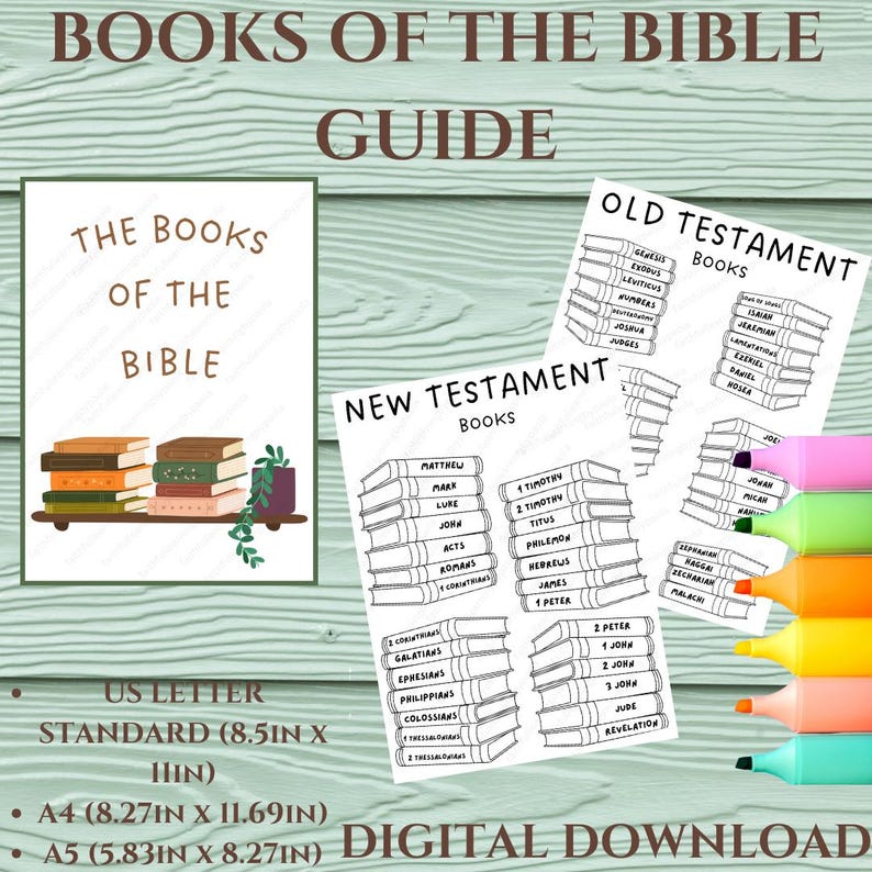 Books of the Bible Guide, Guide for Old and New Testament, Bible ...