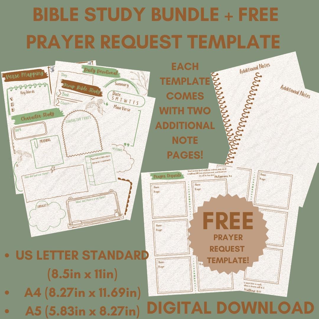 Bible Bundle Study Templates, Bible Study Templates, Digital Bible ...