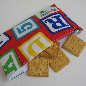 Reusable Snack Bag Alphabet Letters White Lining - Etsy
